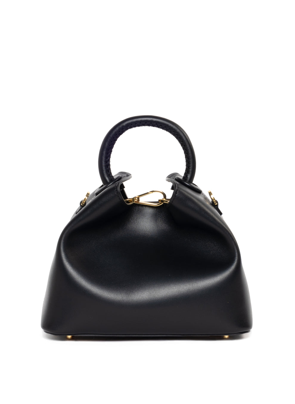 Baozi Leather Black - Designer Leather Handbag - Elleme