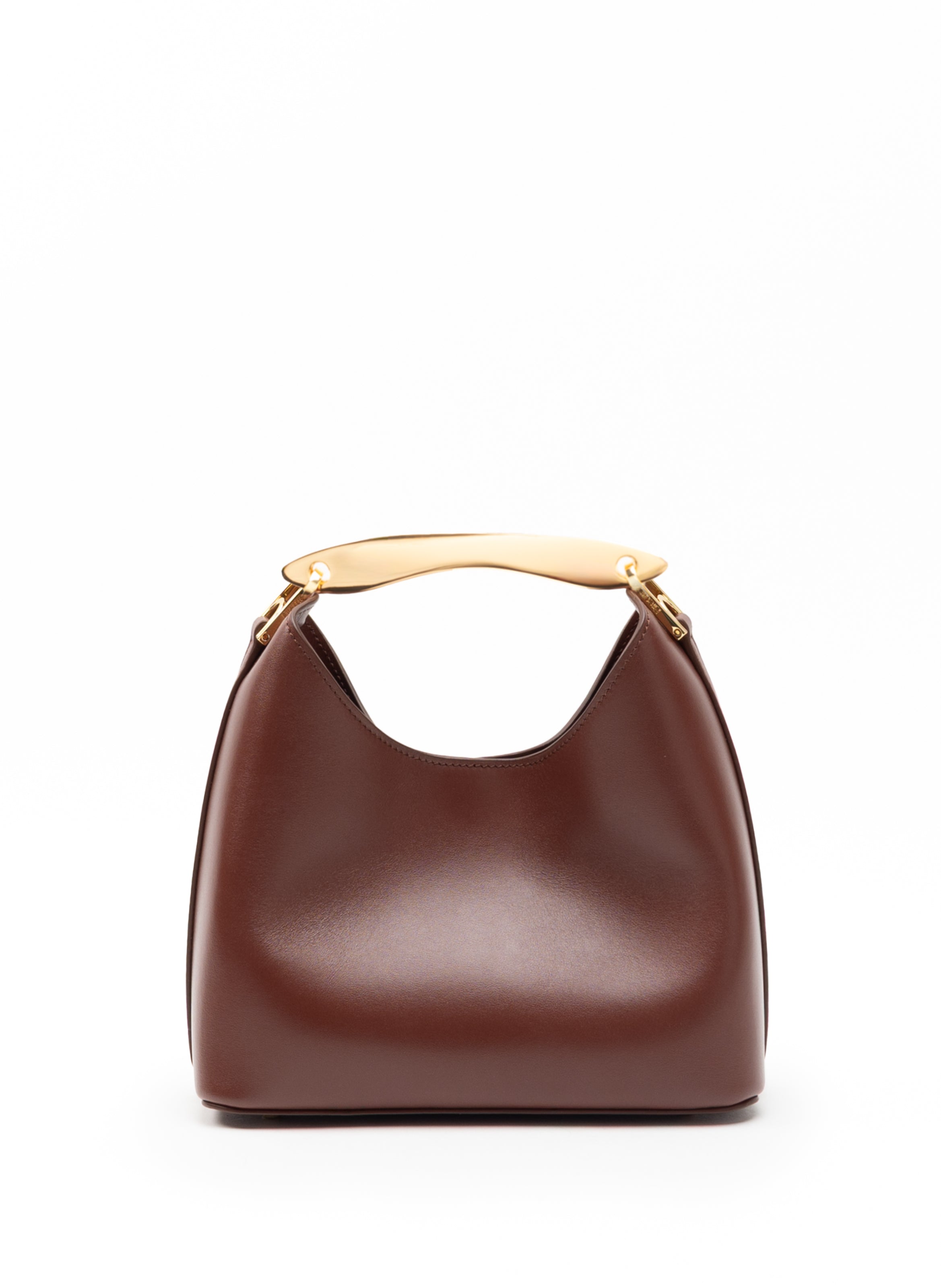 Small Boomerang Leather Russet - Leather Handbags for Women - Elleme