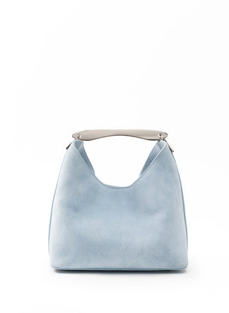 Small Boomerang Suede Light Blue Silver Handle - Handbags for Women ...