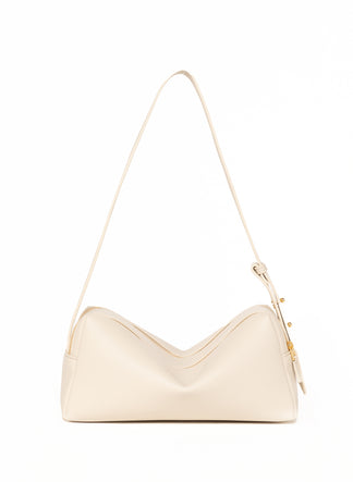 Trousse Pebbled Leather Sesame - Leather Handbags for Women - Elleme